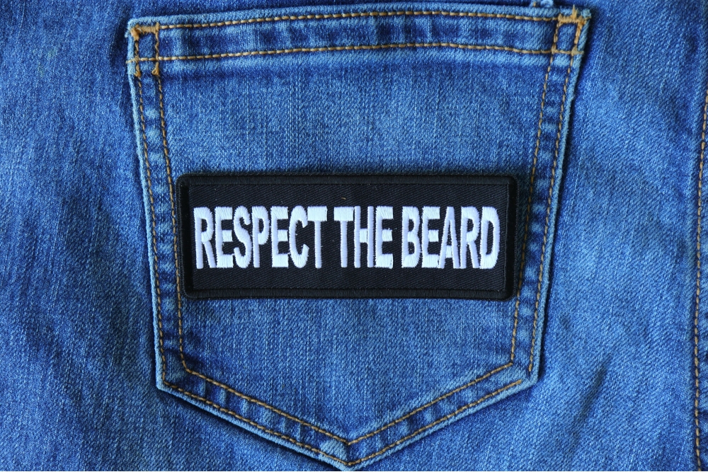 Respect The Beard Patch, Biker Sayings by Ivamis Patches