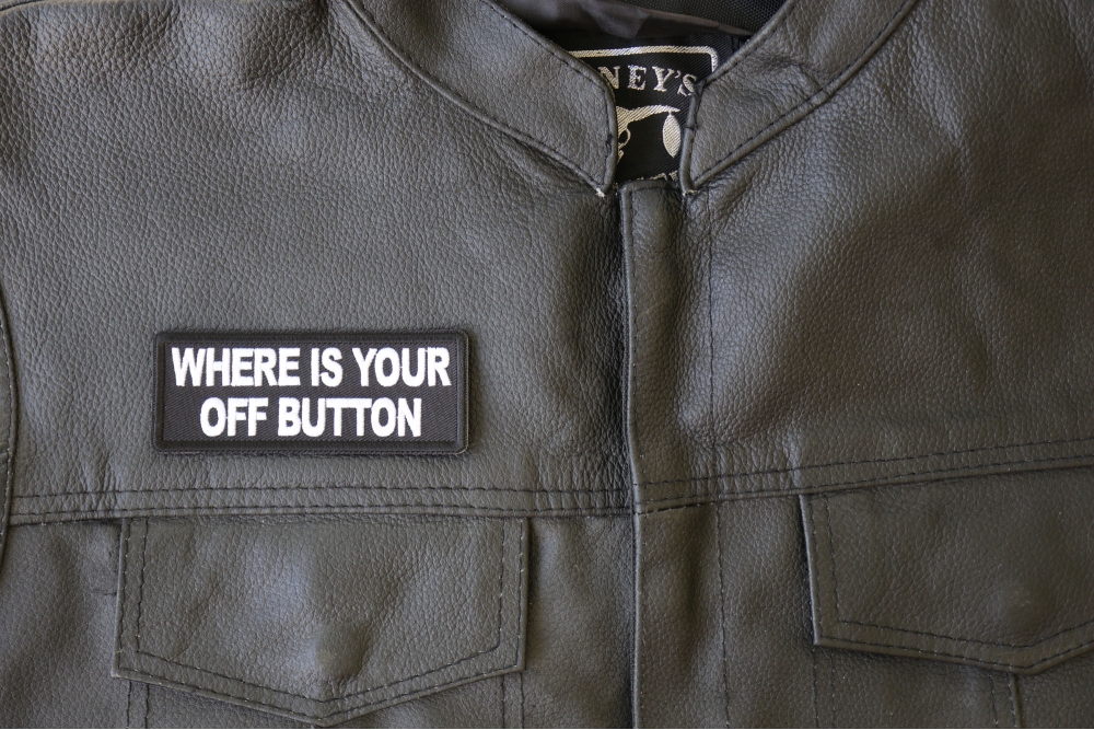 Where your Off Button Funny Iron on Patch - Iron on Funny Patches by ...