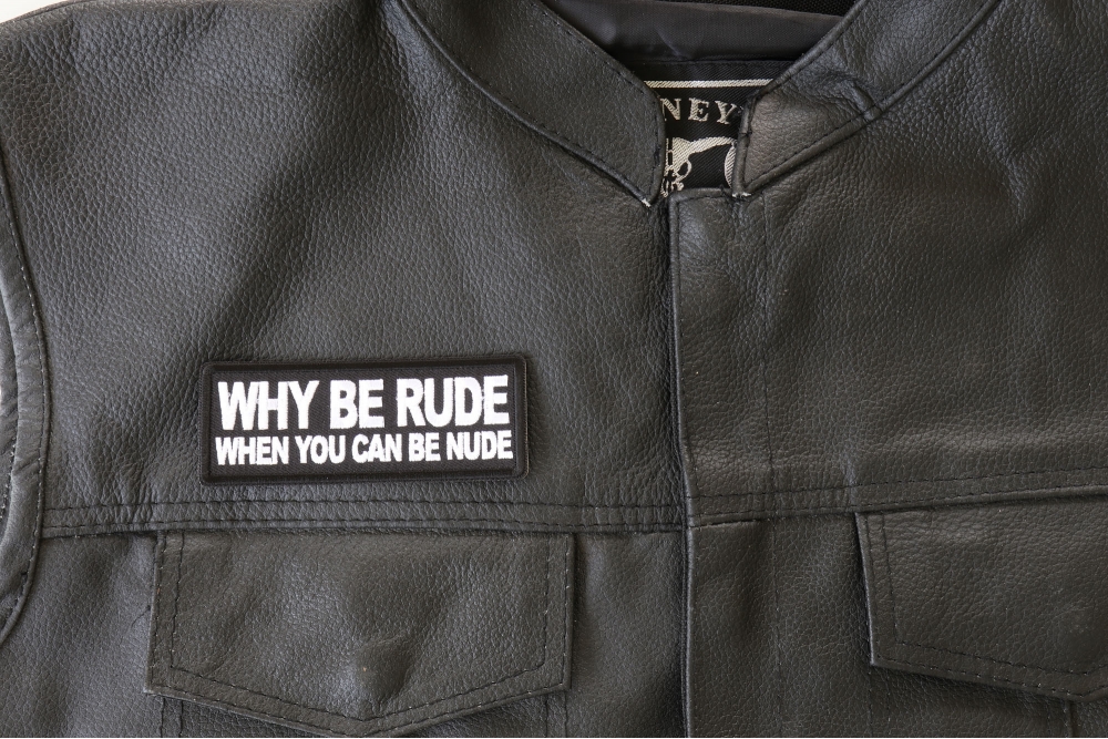 Why Be Rude When You can Be Nude Funny Iron on Patch - Iron on Funny ...