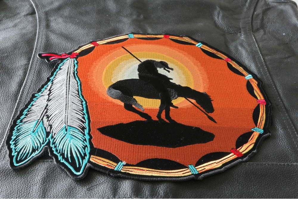 End of Trail Warrior Horse and Sunset Patch, Large Back Patches for ...