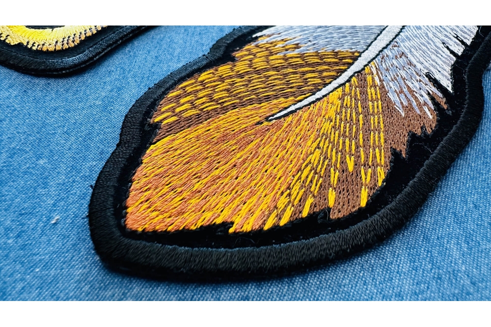 Buffalo and Feathers Patch, Large Animal Patches for Jackets by Ivamis ...
