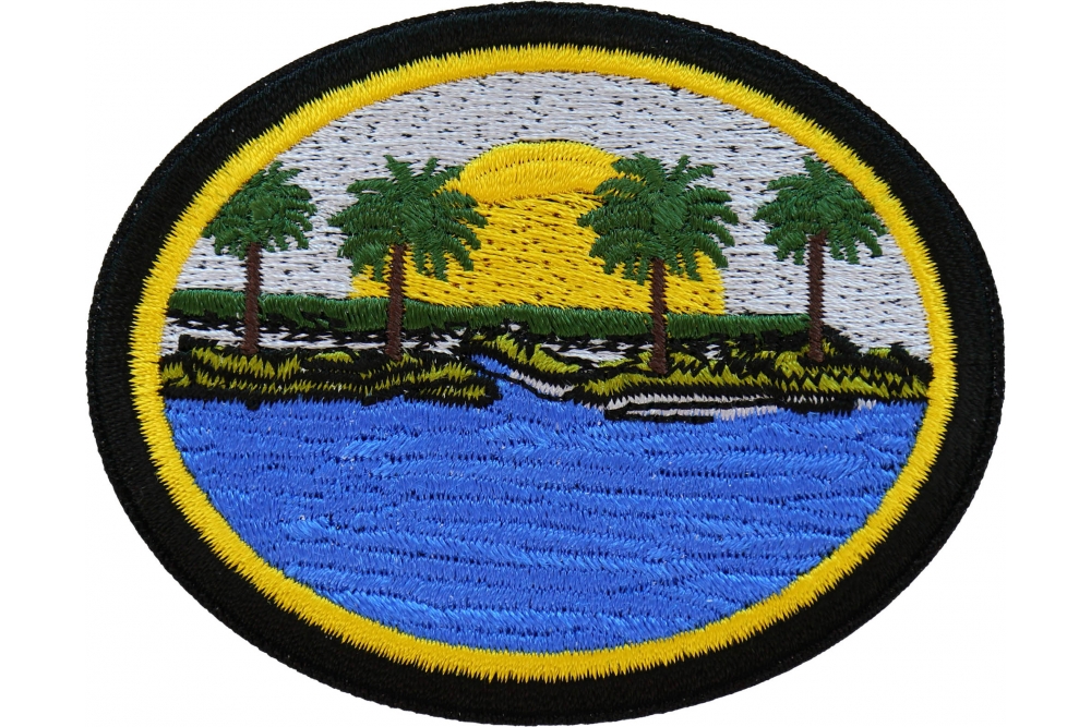 Sea and Palms Sunset Iron on Patch by Ivamis Patches