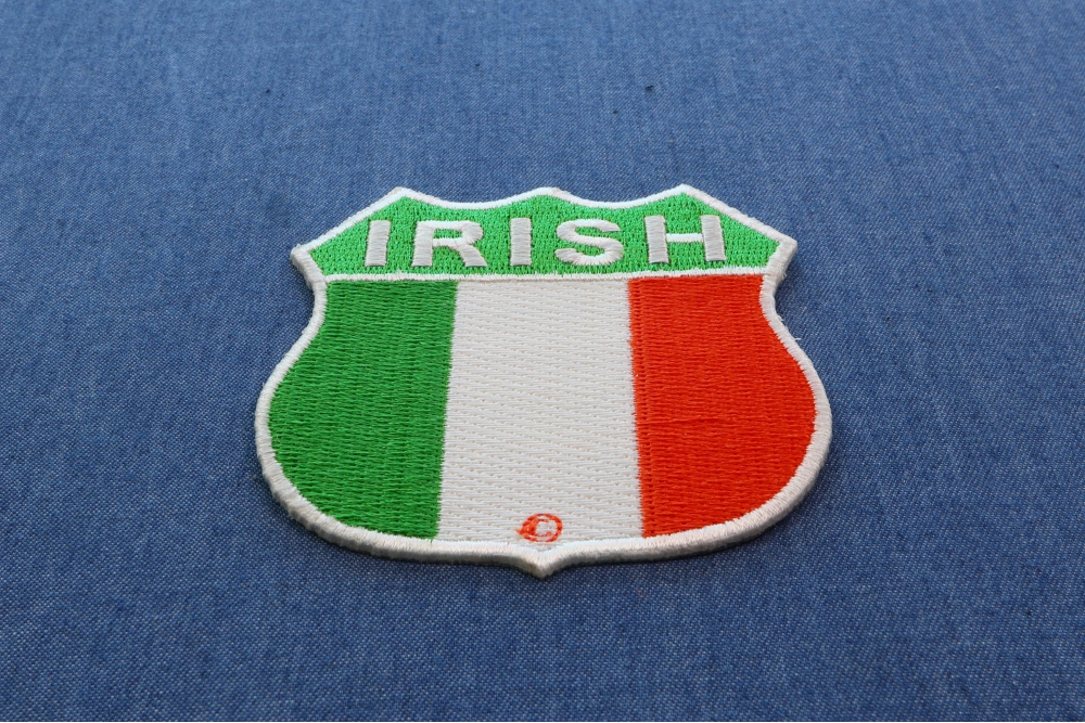 Iron On Irish Flag Shield Patch | Embroidered Patches by Ivamis Patches