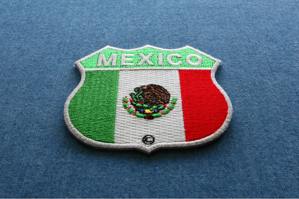 Iron On Mexico Flag Shield Patch | Embroidered Patches by Ivamis Patches