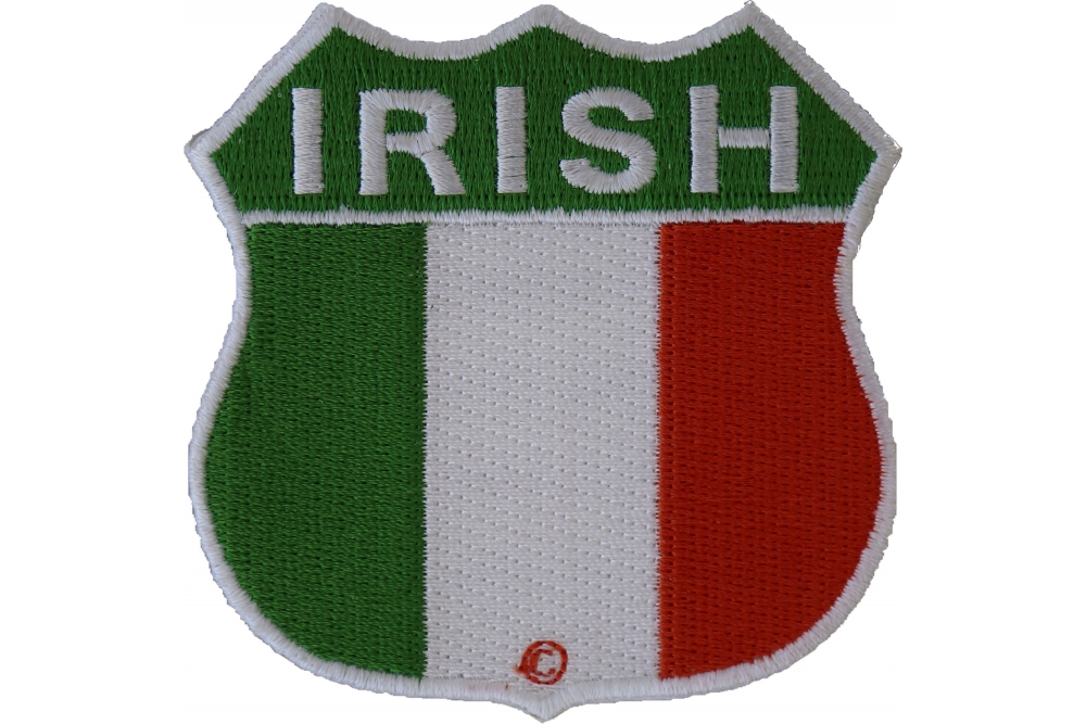 Iron On Irish Flag Shield Patch | Embroidered Patches by Ivamis Patches