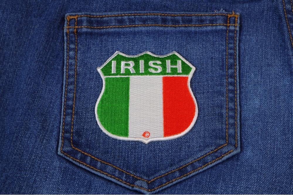 Iron On Irish Flag Shield Patch | Embroidered Patches by Ivamis Patches