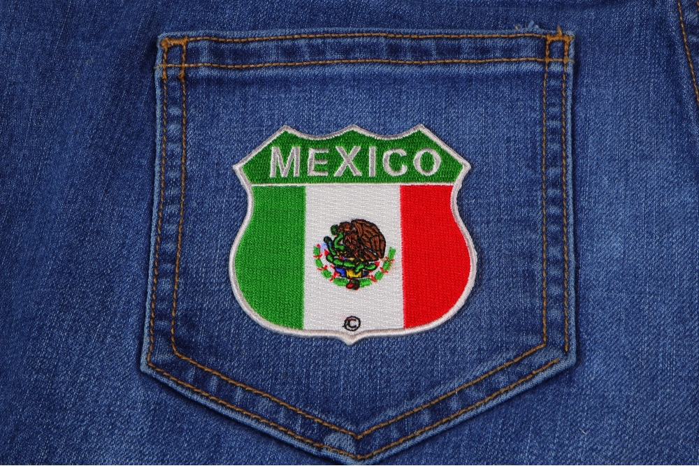 Iron On Mexico Flag Shield Patch | Embroidered Patches by Ivamis Patches