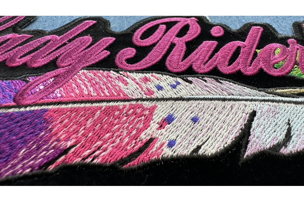 Large Lady Rider Patch for Back of Biker Jackets by Ivamis Patches