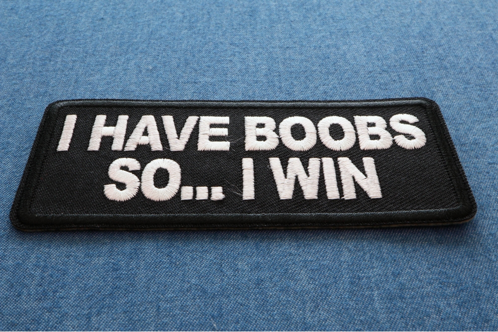 I have Boobs So I Win Iron on Patch by Ivamis Patches