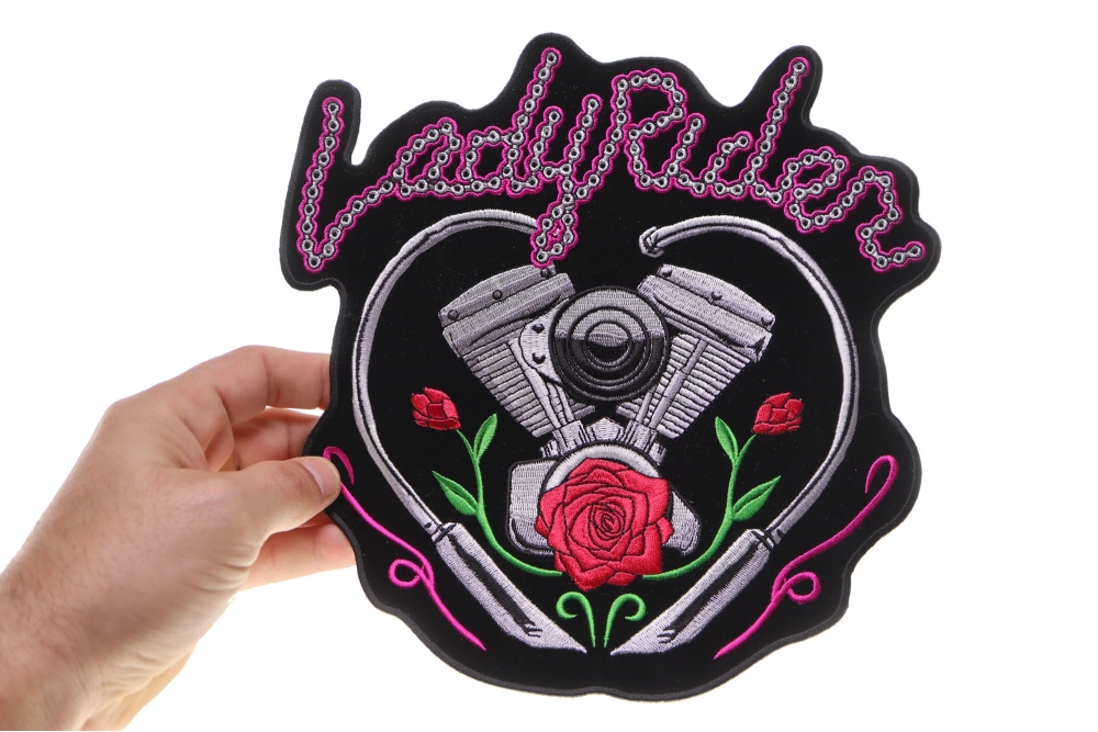 Large Lady Rider Motorcycle Patch for Back of Jackets by Ivamis Patches