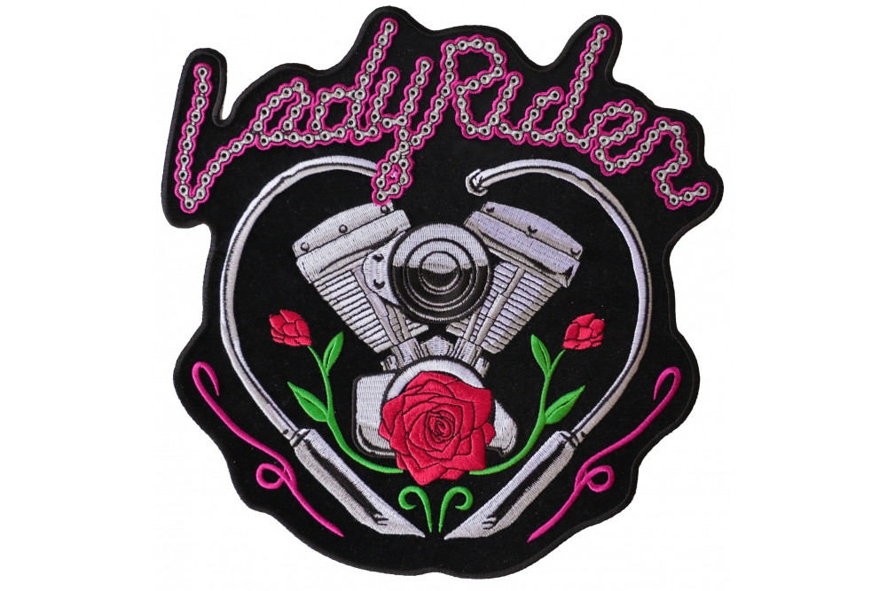 Large Lady Rider Motorcycle Patch for Back of Jackets by Ivamis Patches