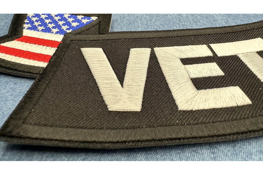 Veteran Patch, US Flag Large Rocker Patch by Ivamis Patches