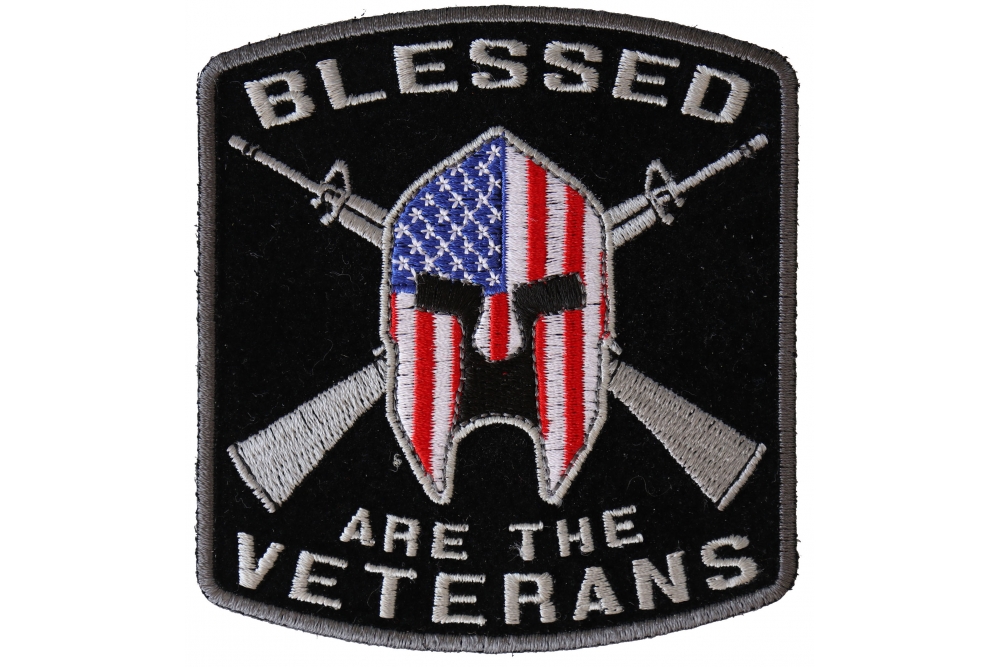 Blessed Are The Veterans American Flag Spartan Patch by Ivamis Patches