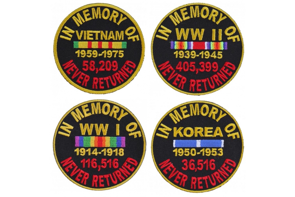 In Memory Of Old Wars 4 Piece Patch Set | Embroidered Patches by Ivamis ...