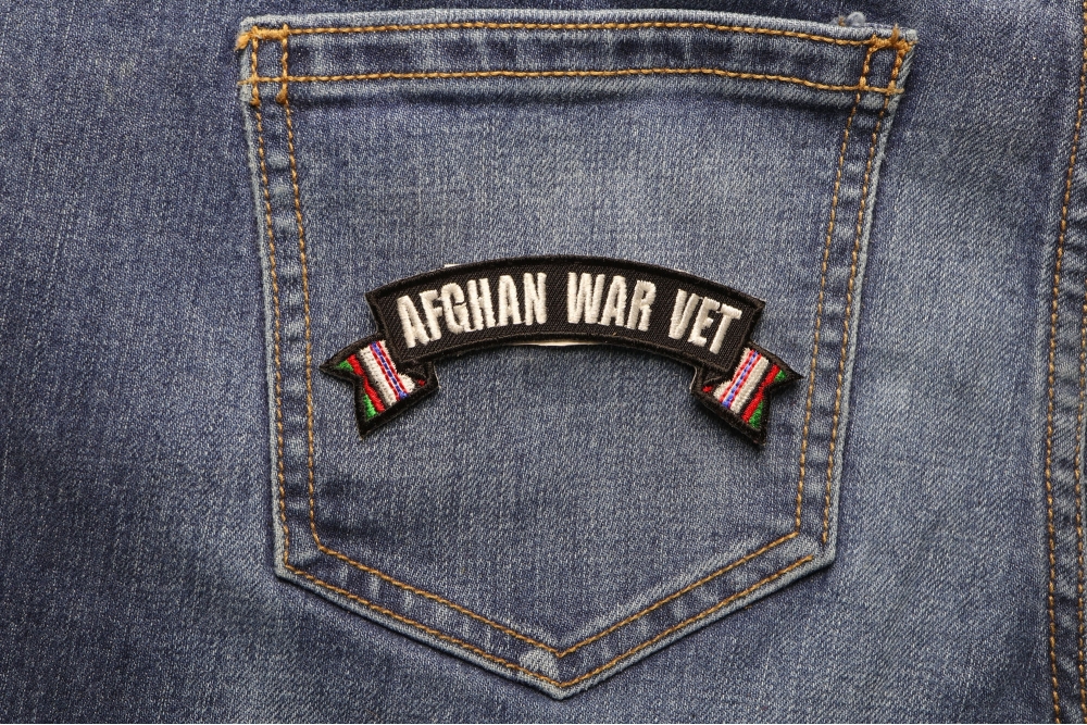 Afghan War Vet Small Ribbon Rocker | US Military Veteran Patches by ...