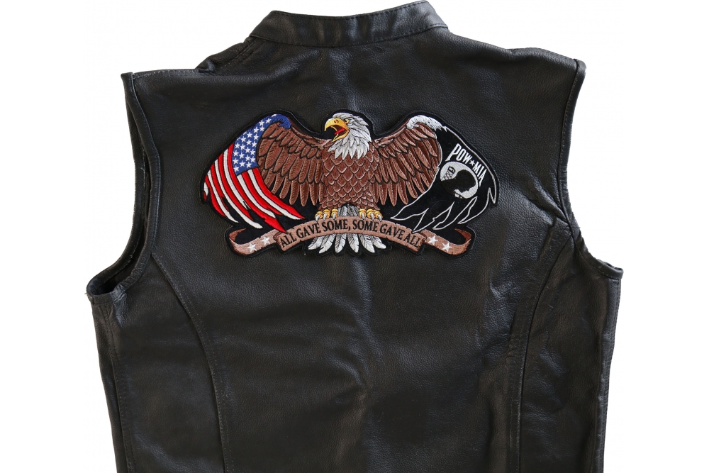 POW MIA Eagle Large Back Patch for Leather Vests by Ivamis Patches