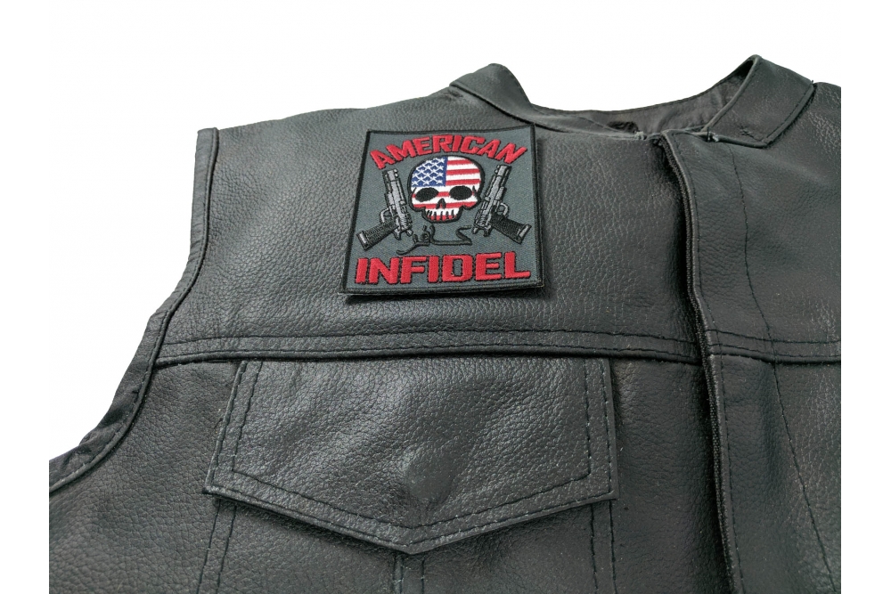 American Infidel Patch With Skull | US Military Veteran Patches by ...