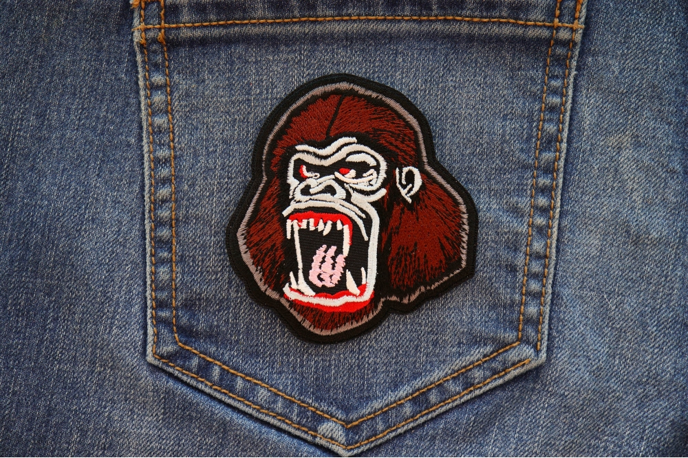 Vicious Ape Iron on Patch - Iron on Monkey Patches by Ivamis Patches