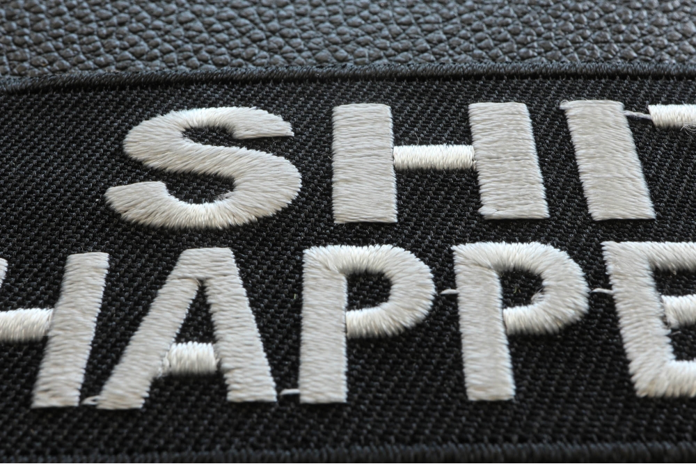 Shit Happens Fun Iron On Patch | Embroidered Patches by Ivamis Patches