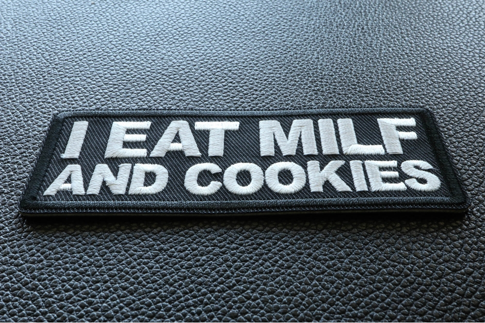 I Eat Milf and Cookies Patch, Funny Saying Patches by Ivamis Patches