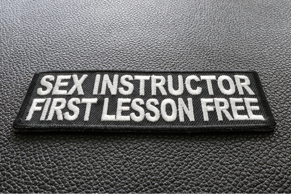 Sex Instructor First Lesson Free Patch, Funny Saying Patches by Ivamis Patches