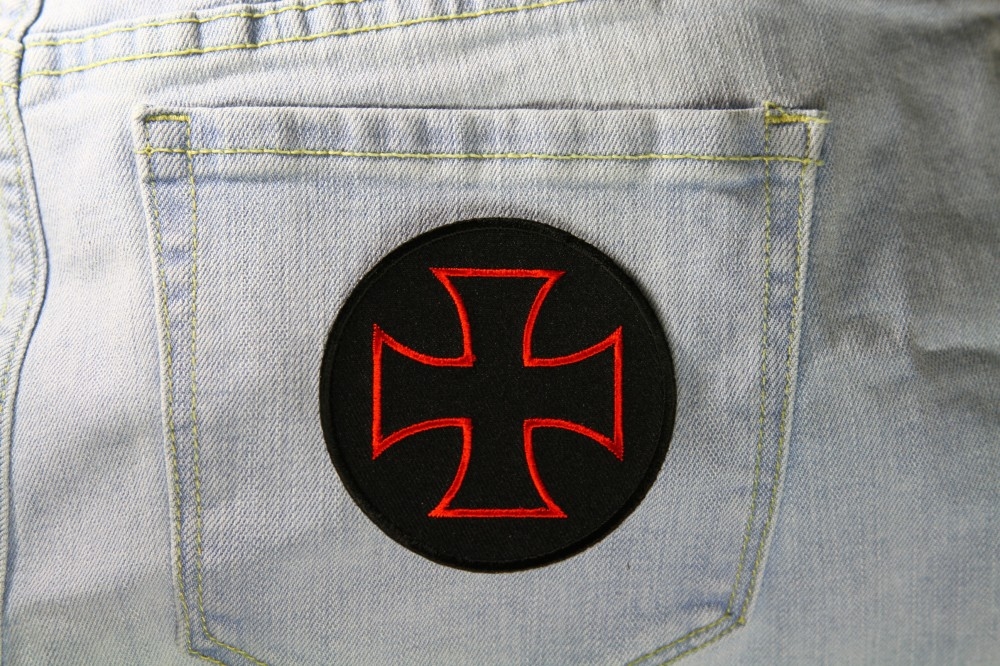 Iron On Red Iron Cross Patch by Ivamis Patches