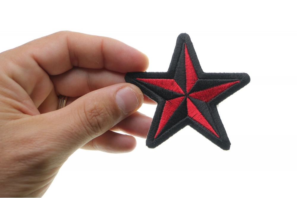 Red Black Star Novelty Iron on Patch - Iron on Novelty Patches by ...