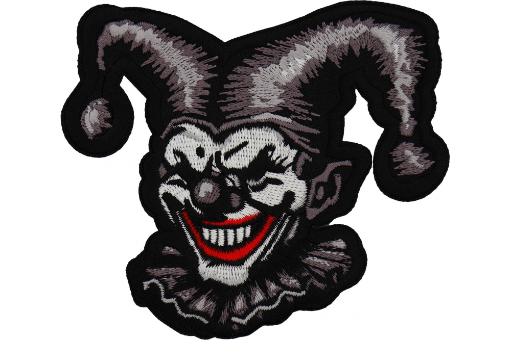 Gray Clown Patch - Iron on Novelty Patches by Ivamis Patches