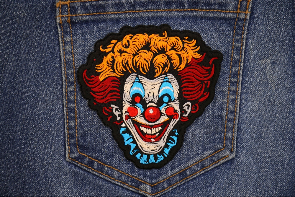 Laughing Clown Patch - Iron on Novelty Patches by Ivamis Patches