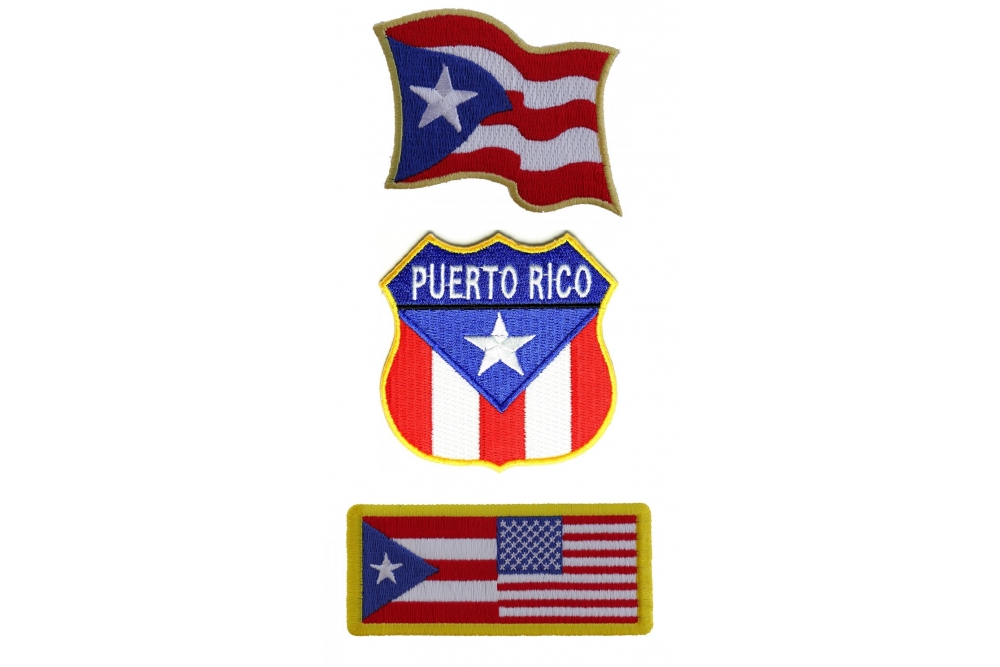 Puerto Rico Flag Patches 3 Embroidered Flags For Puerto Ricans by ...