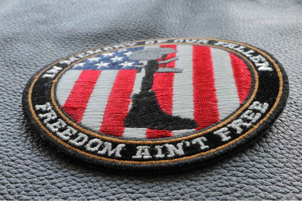 Freedom Ain't Free In Memory of Our Fallen Boot Rifle Helmet Patch by ...