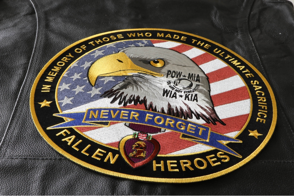 Large Fallen Heroes POW MIA WIA KIA Patch for Back of Leather Vests by ...