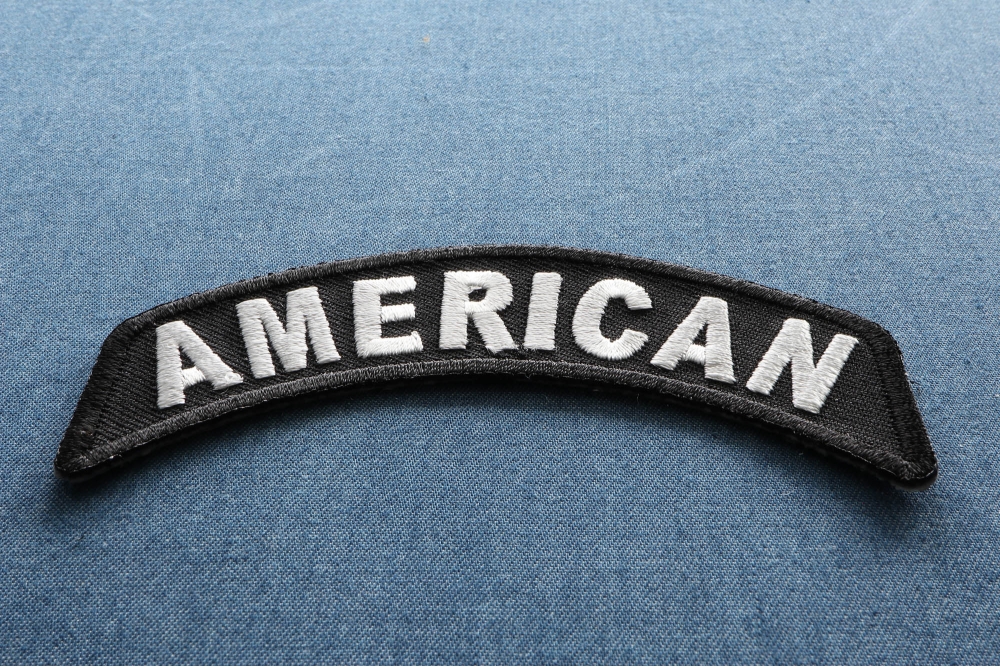 American Rocker Patriotic Iron on Patch diagonal view