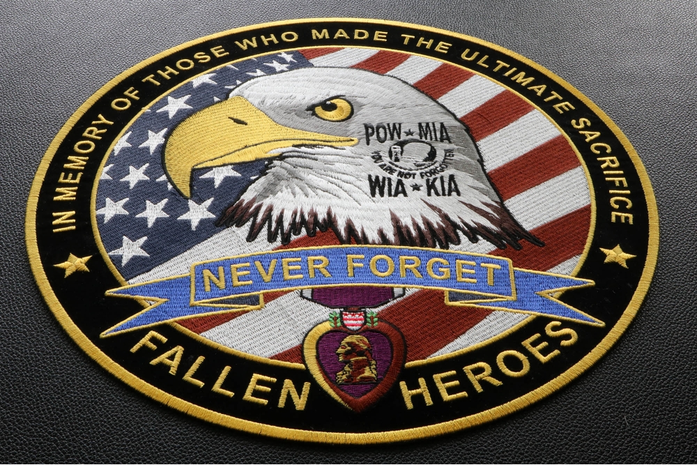 Large Fallen Heroes POW MIA WIA KIA Patch for Back of Leather Vests by ...