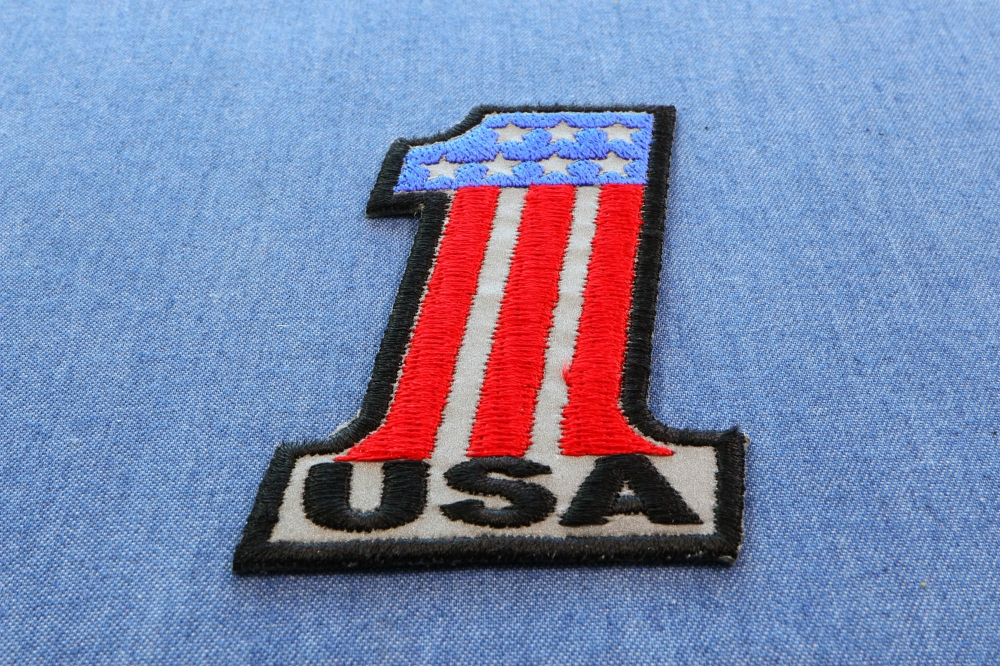 Reflective No 1 USA Patch - Embroidered | Embroidered Patches by Ivamis ...