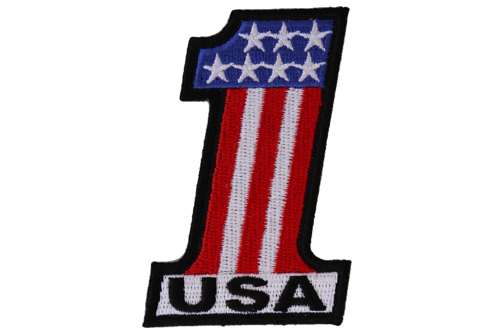 No 1 USA Patriotic Iron On Patch | Embroidered Patches by Ivamis Patches
