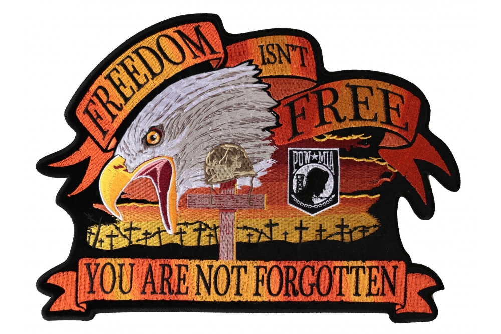 Large Freedom Isn't Free Eagle Patch for Back of Leather Vests by ...