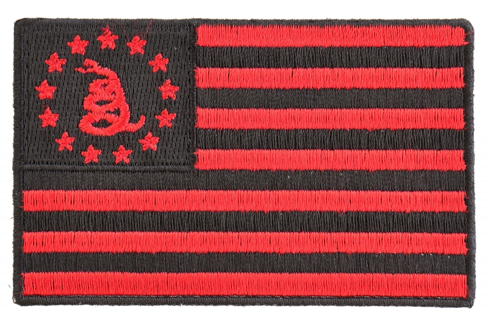 Gadsden American Flag Red Black Patch | Embroidered Patches by Ivamis ...