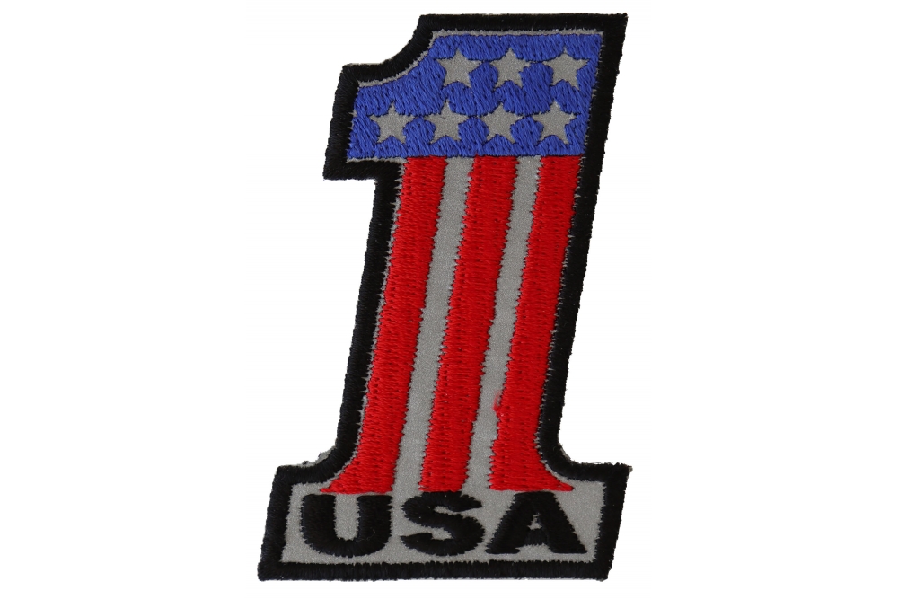 Reflective No 1 USA Patch - Embroidered | Embroidered Patches by Ivamis ...