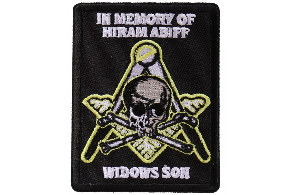 In Memory of Hiram Abiff Widows Son Masonic Patch, Skull Patches by Ivamis Patches