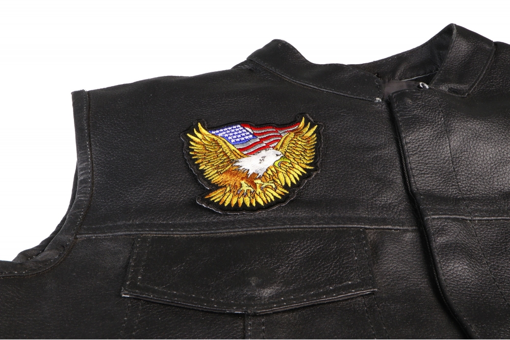 Gold Eagle Patch With US Flag Small | Embroidered Patches by Ivamis Patches