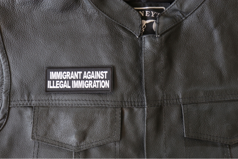 Immigrant Against Illegal Immigration Patch - 4x1.5 inch - Embroidered ...