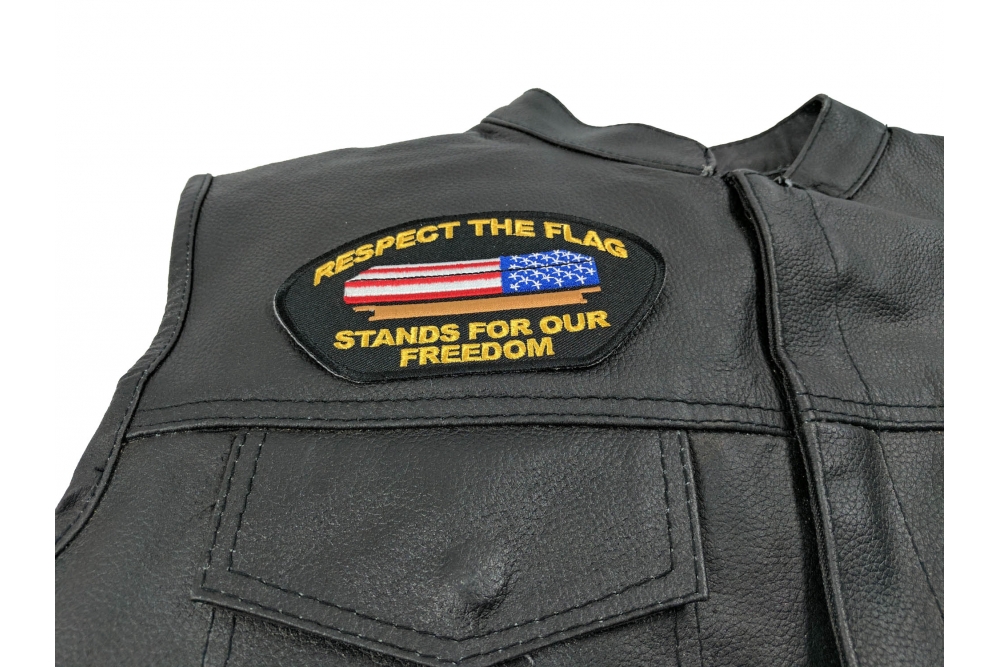 Respect Our Flag Patriotic Iron on Cap Patch - Iron on Patriotic ...