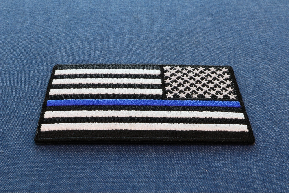 Thin Blue Line American Flag Reversed Patch | Embroidered Patches by Ivamis Patches