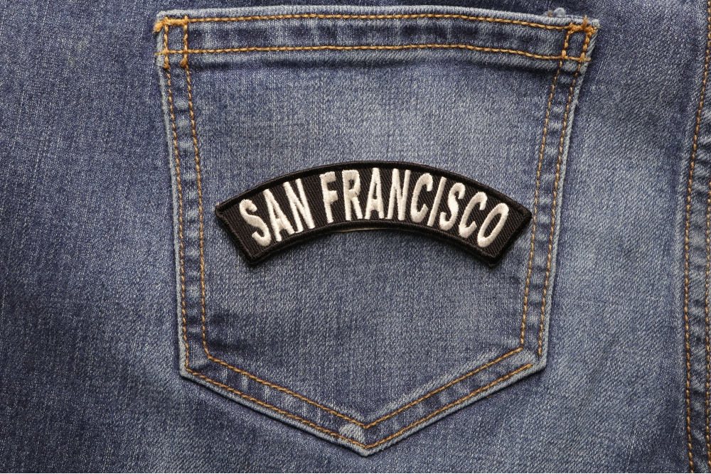 San Francisco Patch shown on jeans