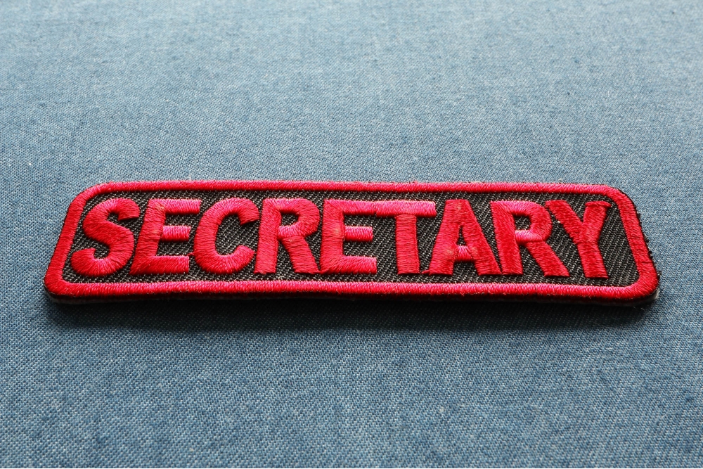 Secretary Patch In Red - MC Rank Patches by Ivamis Patches