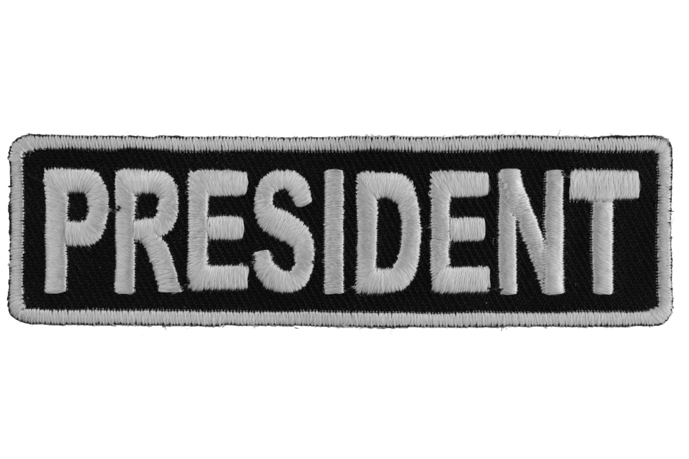 President Patch, Motorcycle Club Patches for Bikers by Ivamis Patches