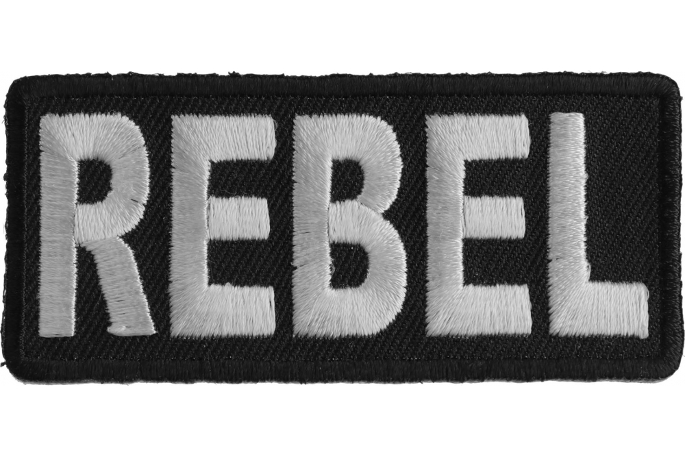 Rebel Patch In White and Black | Embroidered Patches by Ivamis Patches
