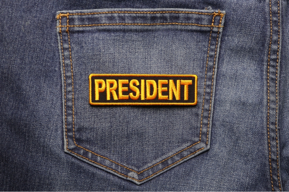 President Patch Black Yellow - MC Rank Patches by Ivamis Patches