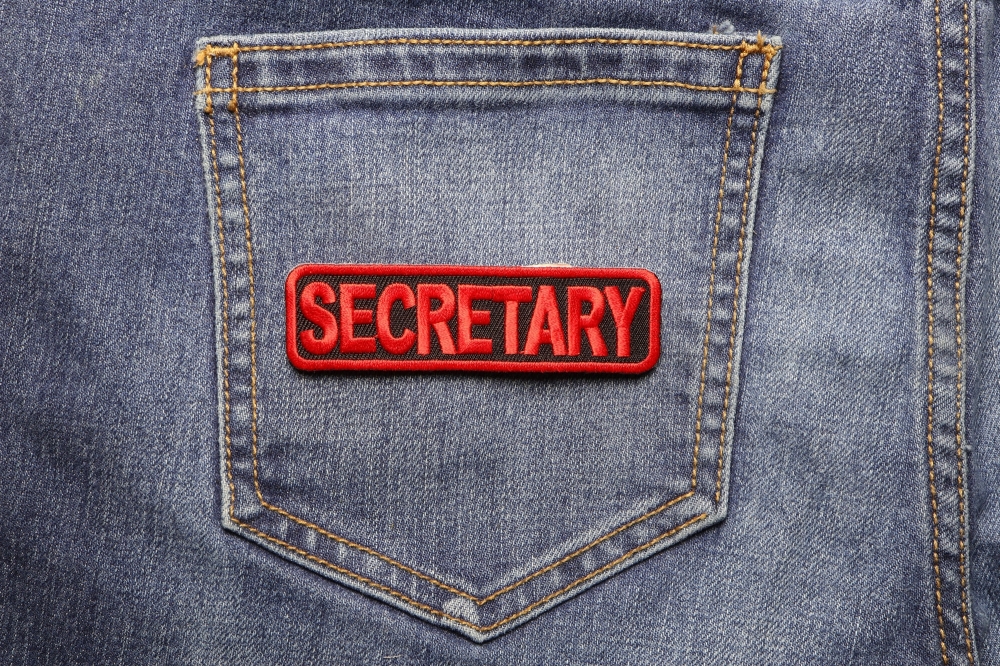 Secretary Patch, Motorcycle Club Patches for Bikers by Ivamis Patches